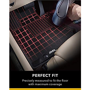3D MAXpider Custom Fit Kagu Floor Mat (Black) Compatible with Volvo S60/V60 Plug-in Hybrid 2019-2023 - Full Set