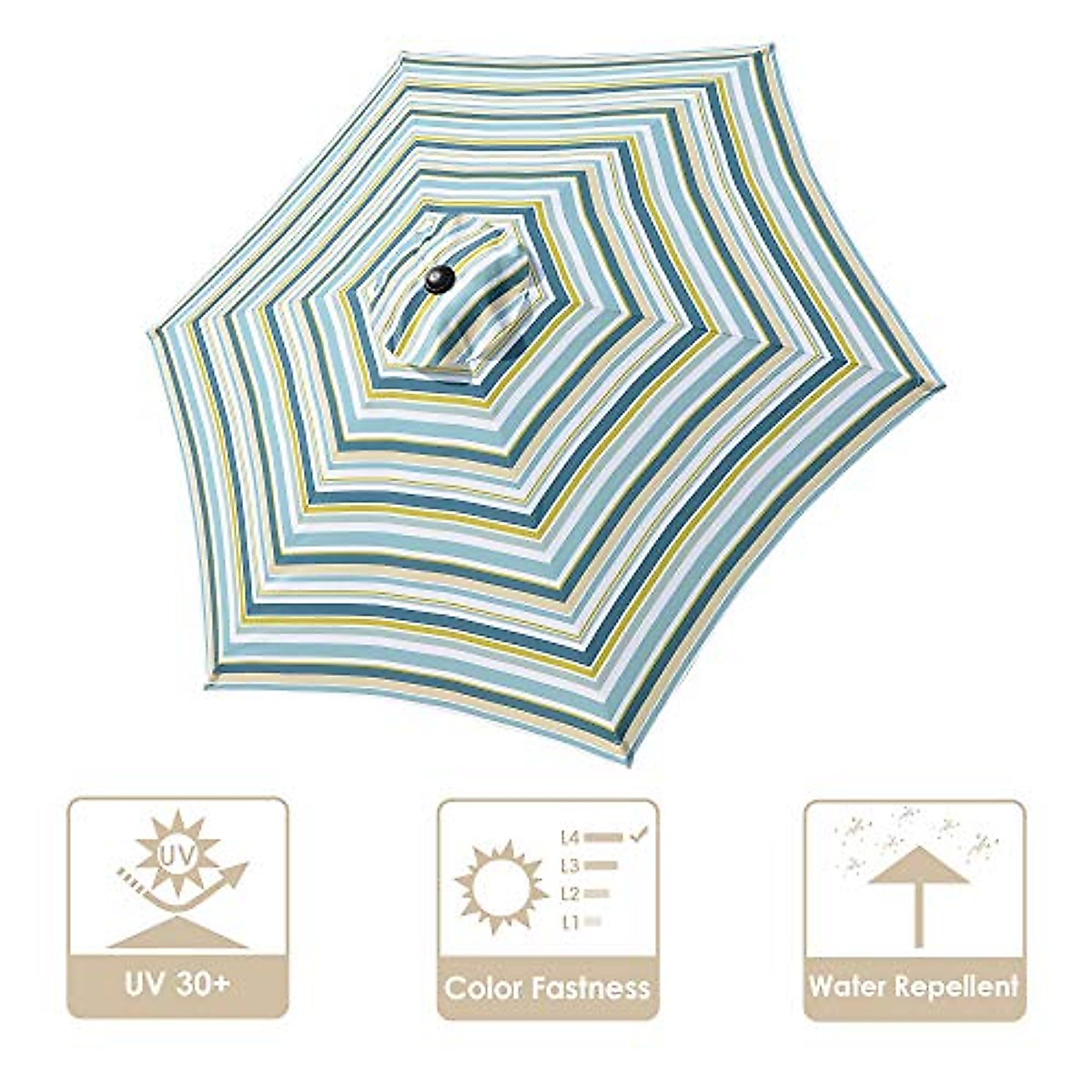 Yescom 9 Ft Patio Umbrella Replacement Canopy Market Table Top Sunshade Cover Garden