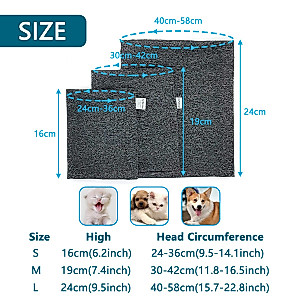 PATTEPOINT Dog Noise Cancelling Ear Muffs, Dog Ear Cover for Anxiety Relief& Calming Dogs, Snood for Dog Cat Noise Reduce Grooming Bathing, Neck and Ear Warm Ear Muffs,Grey M