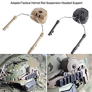 2pcs Helmet Rail Adapter Headset Helmet Adapter Arc Rail Adaptor Suspension Headphones Bracket Hunting Earmuffs Support Left & Right Side Support for Peltor Comtac(Brown)