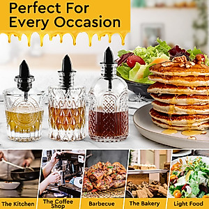 Syrup Bottle Set of 6 - Syrup Dispenser with Leak-Proof Lids Pour Spout Ideal for Coffee Syrups,Honey,Condiments,Olive Oil…