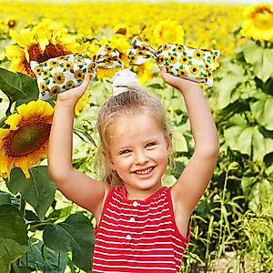 100 Pieces Sunflower Cellophane Bags Sunflower Party Reception Bags Sunflower Party Treat Candy Bags Sunflower Plastic Goodie Storage Bags with 150 Pieces Gold Twist Ties for Party Favors