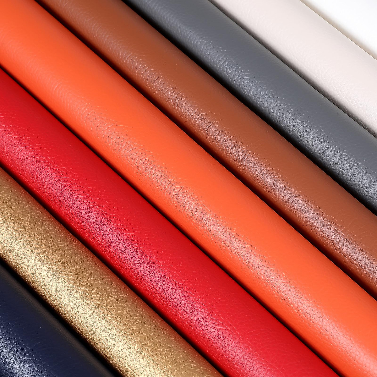 Osunnus Faux Leather Upholstery Fabric by The Yard Vinyl Fabric 55" Wide Outdoor PU Leather Sheets for Home Decor DIY Crafts Chair Furniture Car Marine Upholstery, 5 Yards Red