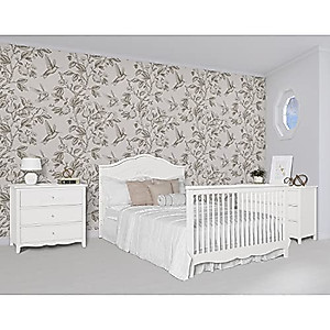 SweetPea Baby Rose 4-in-1 Convertible Crib in Ivory Lace, Baby Crib with Spindles, Greenguard Gold Certified, Easy Assembly, Sustainable New Zealand Pinewood