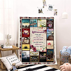 Retirement Gifts for Women Men 2022 Throw Blanket ,Retirement Appreciation Gifts for Boss Coworkers,Retire Party Gifts for Friends,Grandma,Teachers,Nurses Soft Throw Blankets (RETIRED,50"x 60")