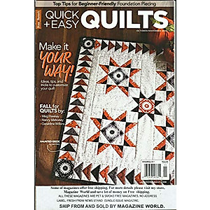 FONS & PORTER'S QUICK + EASY QUILTS MAGAZINE, OCTOBER/NOVEMBER, 2020