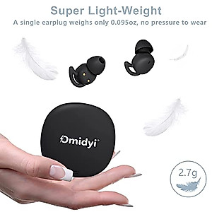 Omidyi True Wireless Sleep Earbuds, Noise Blocking Headphones in Ear for Sleeping, Lightweight and Comfortable, Bluetooth Earbuds Designed to Help You Fall Asleep Better (Black) [2022 Version]