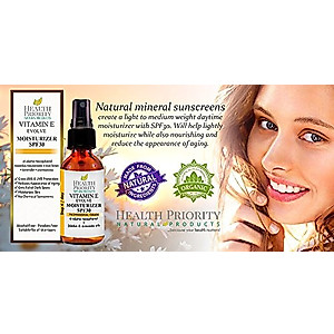 Organic Daily Moisturizer with SPF Infused with Vitamin E Oil | Sunscreen for Face | Anti-Aging Hydrating Lotion for Skin | Facial Moisturizer with SPF to Protect against UV Rays | 1 Fl Oz