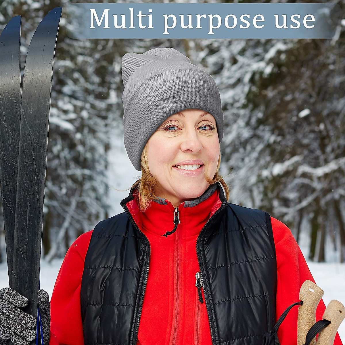 3 Pieces 3 Hole Ski Mask Knitted Full Face Cover Adult Balaclava Knit Ski Face Cover Thermal Knitted Head Wrap for Men Women(Black, Gray, Navy Blue)