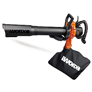 Worx 12 Amp 3-in-1 Corded Electric Leaf Blower/Mulcher/Vacuum & Outdoor Garden 120-Foot Extension Cord, Lime Green