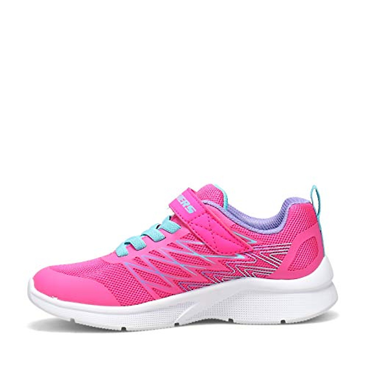 Skechers Girls Microspec-Bold Delight Sneaker, Hot Pink, 2 Little Kid