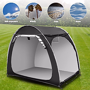 Outdoor Bike Storage Shed Tent Bike Cover Tent, Waterproof Portable Shed for 4 Bicycle, Double Side Opening Outdoor Motorcycle Cover Storage Tent for Garden Camping Hiking
