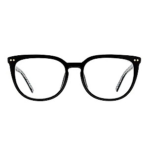 Kate Spade New York Women's Albi Blue Light Glasses Round Reading, Black/Demo Lens, 52mm, 16mm + 0