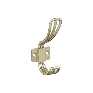 Amerock H37006BBZ | Vinland Double Prong Decorative Wall Hook | Golden Champagne Hook for Coats, Hats, Backpacks, Bags | Hooks for Bathroom, Bedroom, Closet, Entryway, Laundry Room, Office