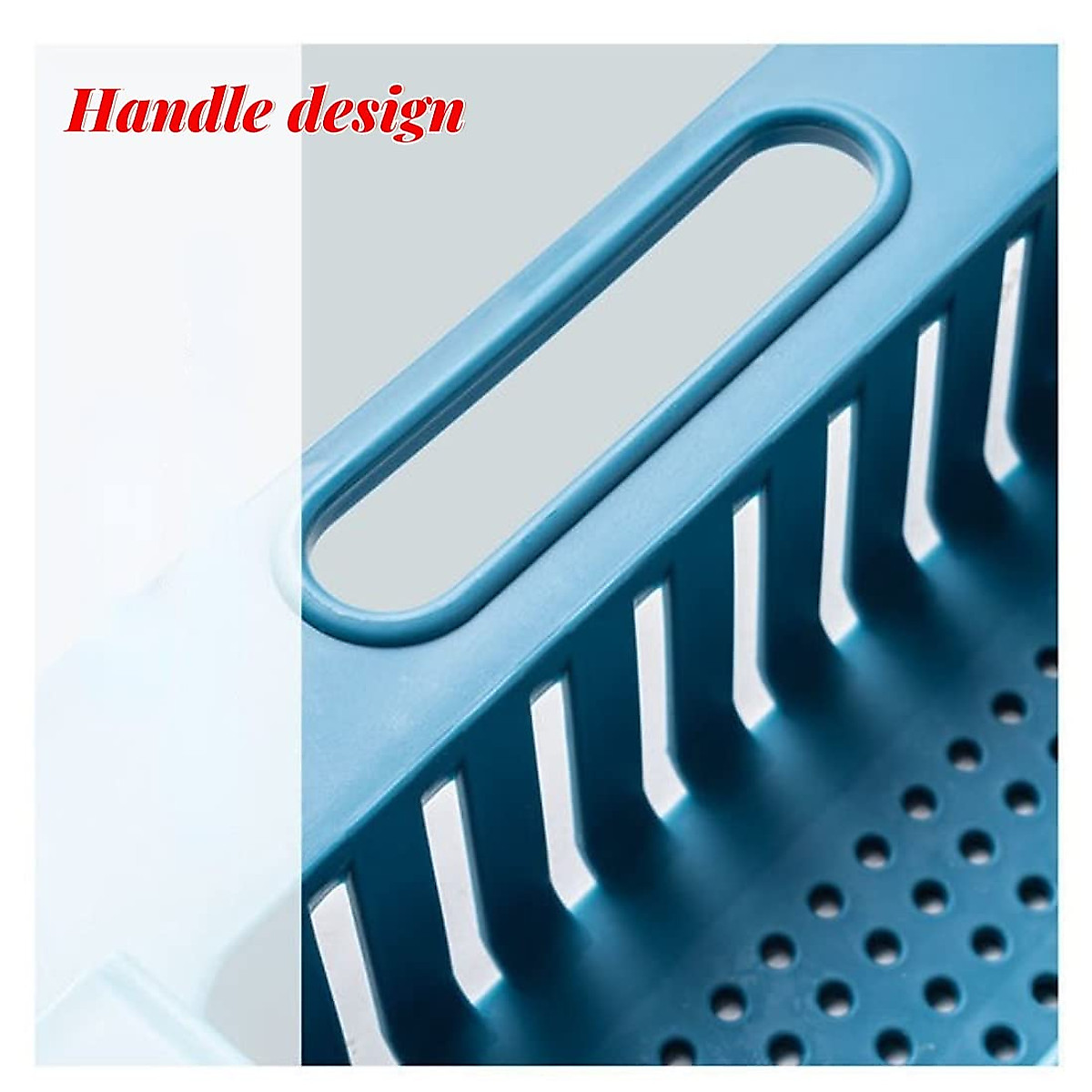 Multifunctional Chopping Board, Plastic Kitchen Sink Strainer with Stoarge Basket 3 in 1 for Cutting Washing Draining (Off White)