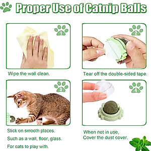 SUGVUHO 3 Pack Catnip Ball Cat Toy Cat Nips Organic Ball Catnip Wall Balls for Cats Cat Licking Ball Cat Teeth Cleaning Toy Cat Mint Silvervine Cat Toy Catnip and Silvervine for Cats