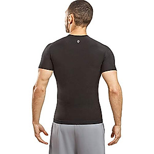 Sweat Shaper Men's Athletic Tee, Short Sleeve Compression T-Shirt, Performance Baselayer Workout Shirt (Black, X-Large)