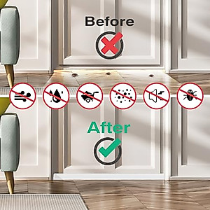 Lewondr Door Draft Stopper 36 Inch Waterproof Under Door Draft Noise Blocker Soundproof Cuttable Trapezoid Strong Adhesive Weather Stripping Door Seal Under Door for Reduce Dust Air Door Sweep, White