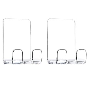 JWCE. Razor Holder Hooks Shower Hook with Acrylic Adhesive for Razor Bathroom Kitchen Organizer for Razor Plug Towelrazor Hooks (Acrylic Razor holder-2pcs)