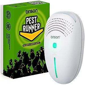 BRISON [1-Pack] Ultrasonic Pest Repeller Plug-in Control Electronic Insect Repellent Gets Rid Mosquito Bed Bugs Roach Spiders Fleas Mice Ants Fruit Fly