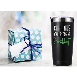momocici Accountant Gifts.OHH.This Calls for a Spreadsheet 20 OZ Tumbler.Funny Spreadsheet Travel Mug Gift for Accounting Boss Coworker CPA Nerd Men Women(Black)