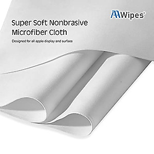 AAwipes Polishing Cloths 5 Packs (6.3" X 6.3", Grey, Superfine) Compatible with Apple iPhone, iPad, MacBook, Watch, Soft & Nonabrasive Premium Microfiber Cleaning Cloths