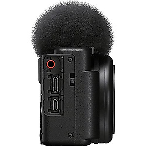 Sony ZV-1F Vlog Camera for Content Creators and Vloggers Black Bundle with Lexar 64GB High-Performance 800x UHS-I SDHC Memory Card + Camera Case + 1400 mAh Battery Pack