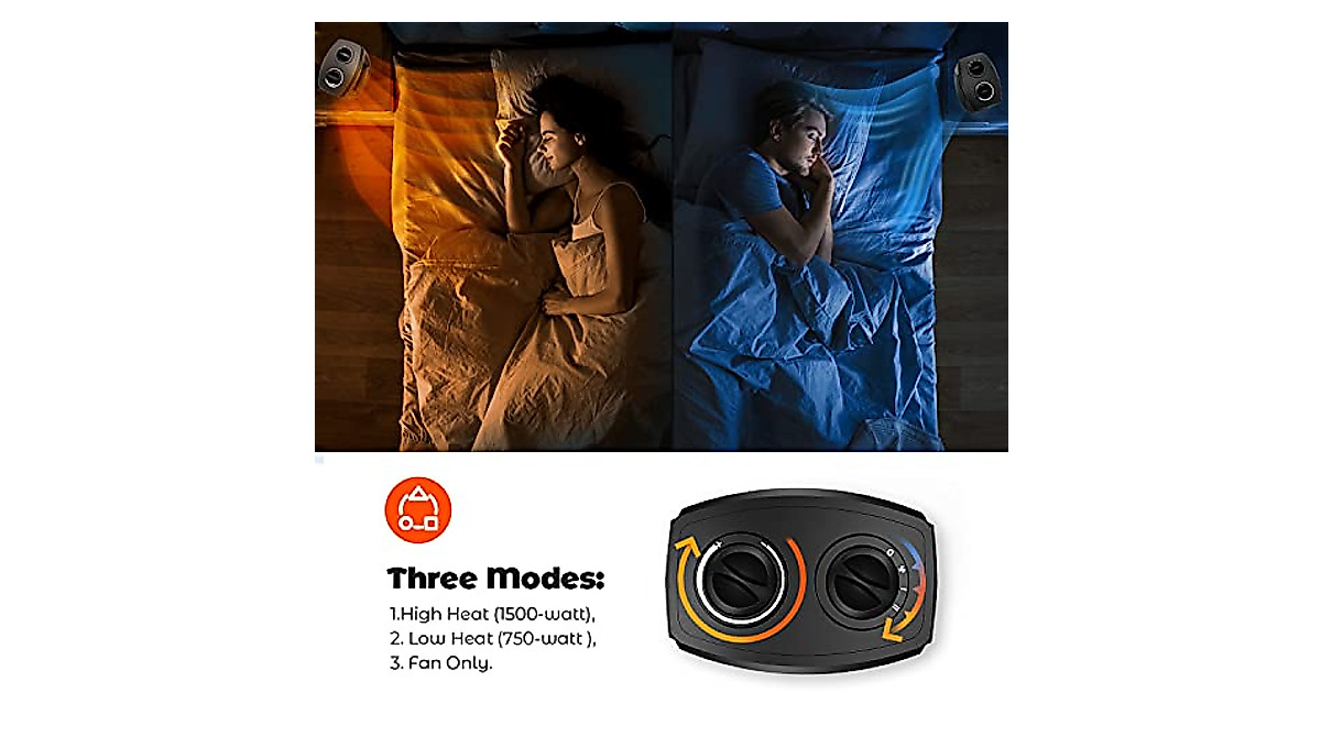 Andily Space Heater - Compact Electric Heater with Thermostat