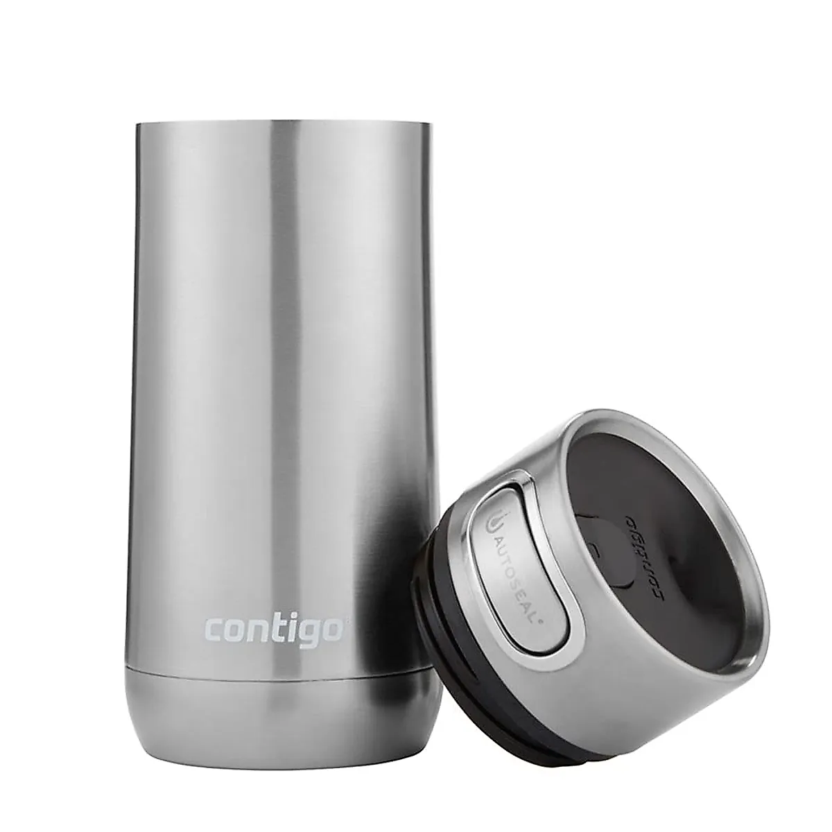Contigo Luxe Autoseal Travel Mug, Stainless Steel Thermal Mug, Vacuum Flask, Leakproof Tumbler, dishwasher safe, Coffee Mug with BPA Free Easy-Clean Lid, Stainless Steel, 360 ml