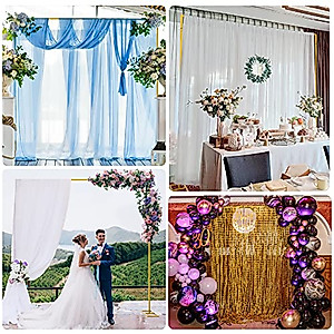 Fomcet 10FT x 10FT Backdrop Stand Heavy Duty with Base, Gold Portable Adjustable Pipe and Drape Backdrop Stand Kit, Square Metal Arch Party Frame for Wedding Birthday Parties Banquet Decorations