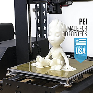 Gizmo Dorks PEI Sheet 3D Printer Build Surface 300mm x 300mm (11.8" x 11.8") with Laminated 3M 468MP Adhesive, Made in The USA