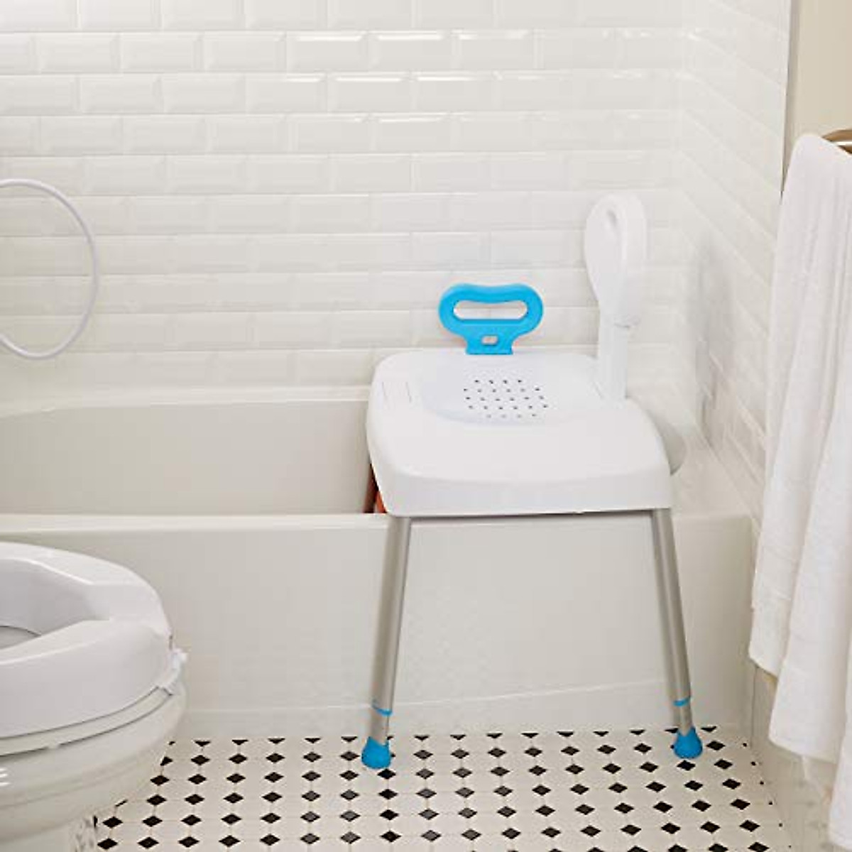 Carex Easy Transfer Shower Bench - Shower Chair for Elderly and Tub Transfer Bench for Bathtub, Shower Transfer Bench, Transfer Tub Bench with Back, Tub Bench Transfer Seat