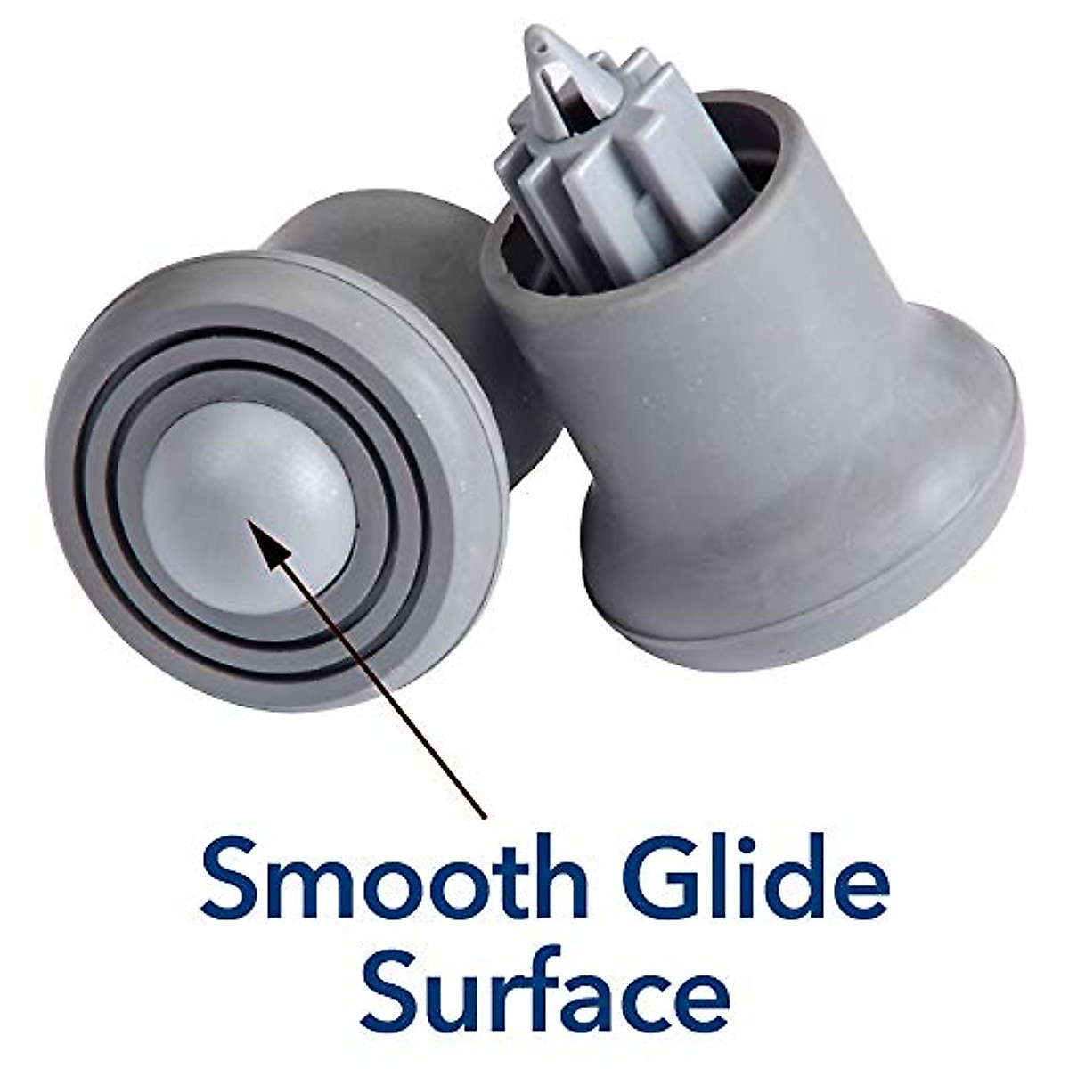 Carex Walker Auto Glides, Rolling Walker Glides for Back Legs of a Front Wheel Walker, Fits Most Walkers, Auto-Brakes for Added Safety and Stability