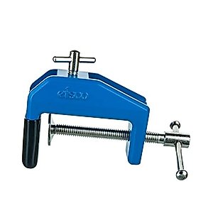 Heavy Duty Multi-Purpose Table Clamp - Vinyl Coated Grip and Swivel Pad - Built-In Rod & Pulley Holder - Fits Surfaces up to 2.55" Thick - Die-Cast Metal - Eisco Labs