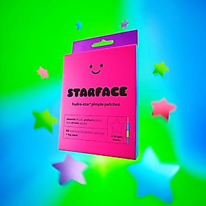 Starface Party Pack BIG PACK Hydro-Stars, Colorful Hydrocolloid Pimple Patches, Absorb Fluid and Reduce Redness, Cute Star Shape (96 Count)