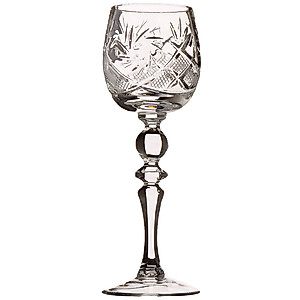 SET of 6 Russian CUT Crystal Shot/sherry Glasses on a Long Stem 60ml/2oz Hand Made