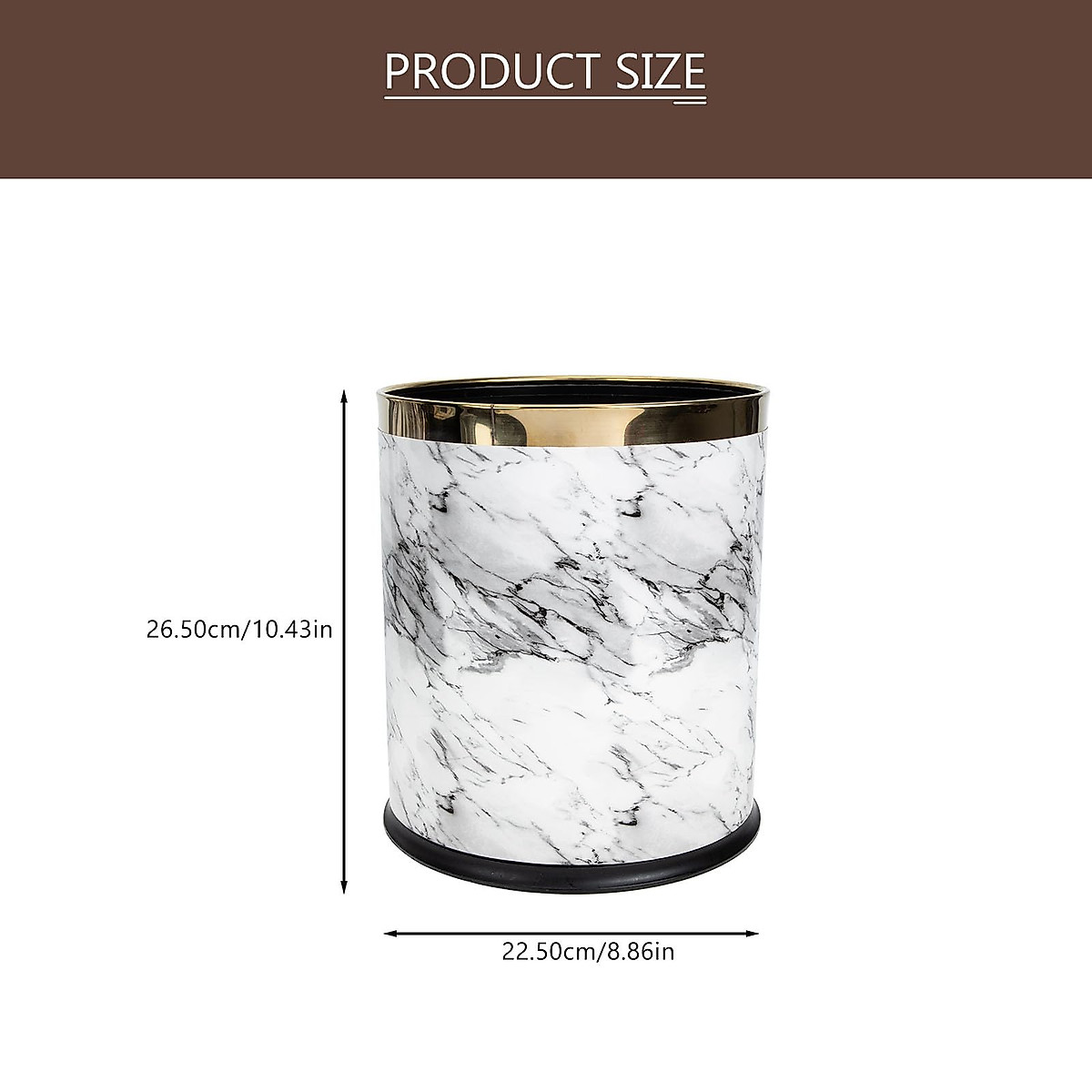 Abaodam Marble Trash Can Kitchen Waste Bins Trash Bin Containers Home Trash Can Bedroom Garbage Container Garbage Bucket Garbage Can Flower Vase for Home and Office