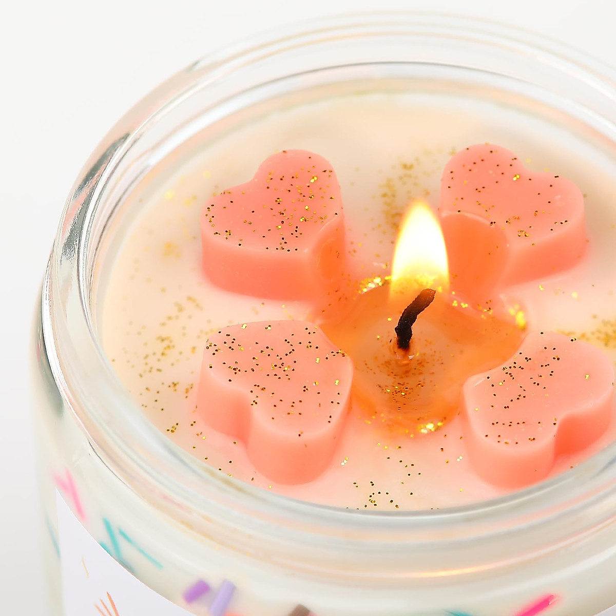 AOOVOO Birthday Candle, 9oz Pure Soy Wax, Vanilla/Cream/Cake Scent, Handmade, Long Burning, for Women, Men, Friend