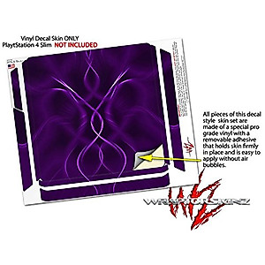Vinyl Decal Skin Wrap compatible with Sony PlayStation 4 Slim Console Abstract 01 Purple (PS4 NOT INCLUDED)
