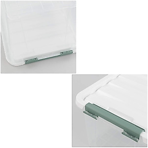Vcansay 20 Quart Plastic Clear Storage Latch Box, Lidded Storage Bins, 4 Packs