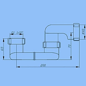 Bath Shower Drain Flat P-Trap 1 1/2" P Trap E000 for Acrylic bathtubs by Aniplast