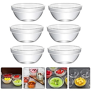 UPKOCH Round Dessert Dishes 8pcs Stacked Glass Bowls Pudding Bowls Glass Ramekins Bowls Mini Glass Bowls for Kitchen Prep Dessert Dips and Candy Dishes Nut Bowls Clear Round Side Dishes
