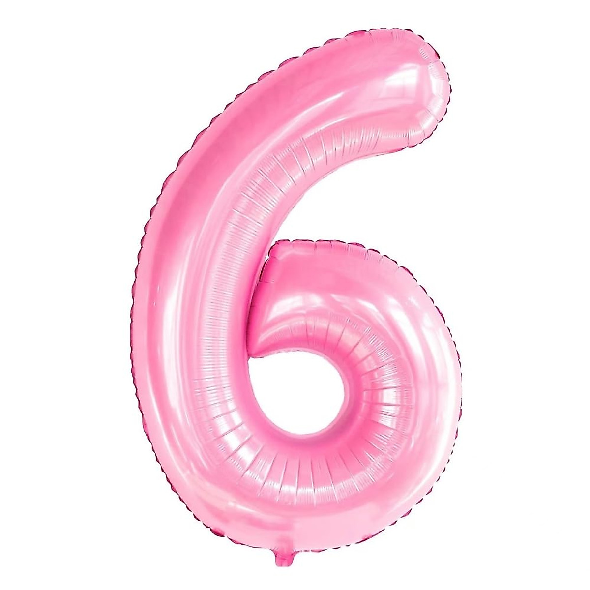 40 Inch Pink Number 6 Balloons With Crown,6th Birthday Decorations,Anniversary Party Supplies. (Pink 6)