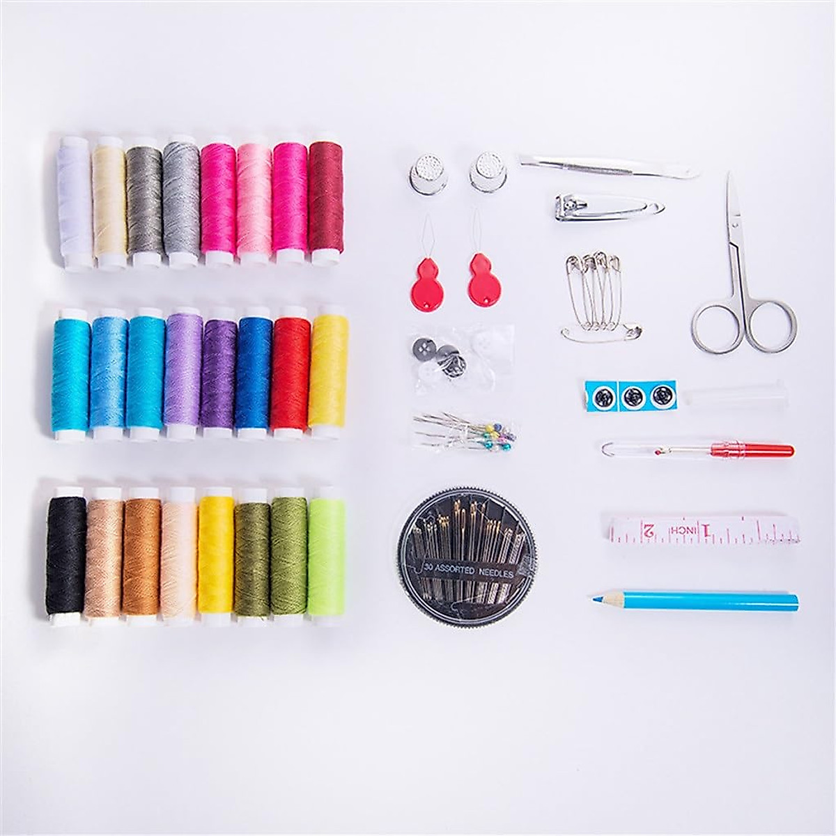 IRDFWH 24 Rolls of Thread Sewing Box Set Multifunctional Sewing Kit Sewing Sewing Thread Box Storage Box