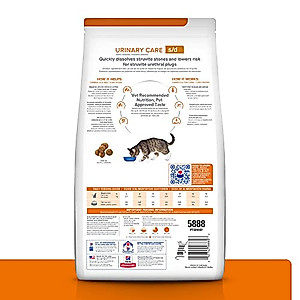 Hill's Prescription Diet s/d Urinary Care Chicken Flavor Dry Cat Food, Veterinary Diet, 4 lb. Bag