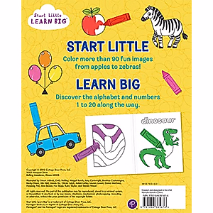 ABC & 123 Preschool Coloring Book: Thick and Perforated Pages Includes More Than 90 Fun Coloring Pages to help Learn the Alphabet & Numbers 1 to 20 (Start Little Learn Big Series)