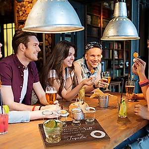 Shot Glasses Serving Tray Wooden Flight Tray Glass Holder Shot Glasses Board Bar Serving Trays for Bar Restaurant Party Family Gathering Can Display Men Women Friends Gifts(Brown Color,9.9 x 7 Inch)