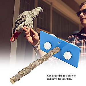 Birds Shower Perches Wooden Parrot Standing Rack Wall Mounted Birds Hing Perch with Suction Cup for African Greys Budgies Parakeet (#1)