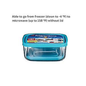 Bormioli Rocco Frigoverre Square Glass Food-Storage Containers with Lids, Set of 3, Clear