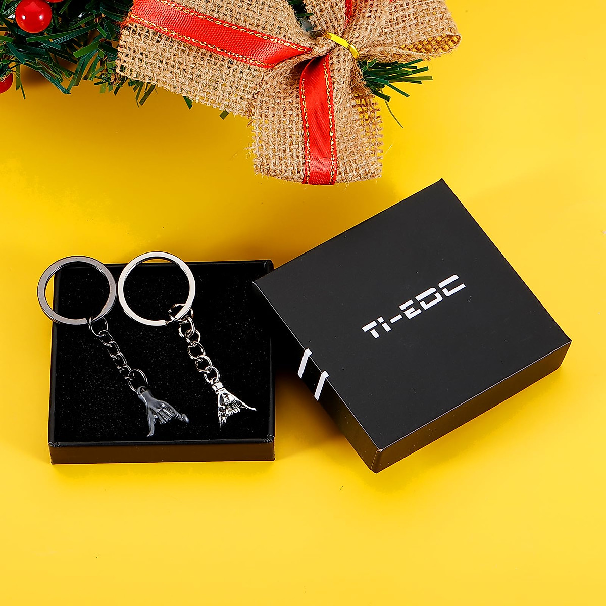 TI-EDC Pinky Promise Keychains for Couple Romantic Gifts for Boyfriend Girlfriend Matching Couples Stuff Anniversary for Couple Lesbian Gifts Best Friends for 2 Valentine Christmas Stocking Stuffers